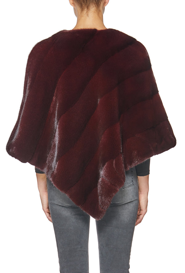 BLISS PONCHO IN MERLOT - Lysa Lash Furs